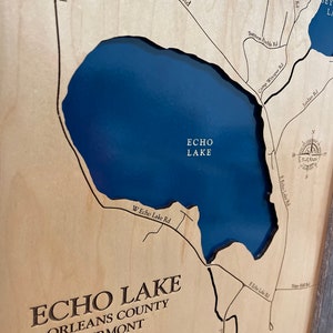 Echo Lake Map, Seymour Lake Map, Custom Wood Map, Custom Lake Art, 3D ...