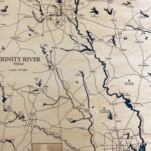 Trinity River Map, Texas Map, Dallas Map, Custom River Map, Custom ...