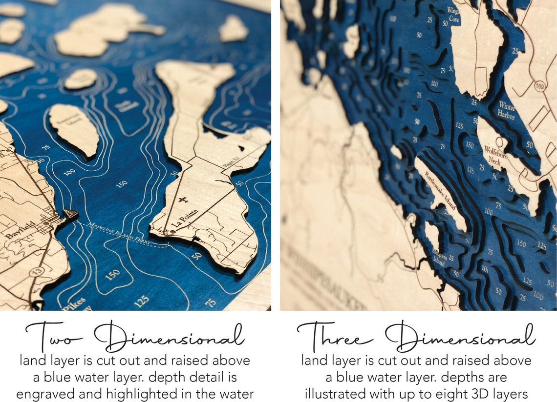 Muskrat Lake Map Custom Wood Map Custom Lake Art 3D Wall - Etsy Canada