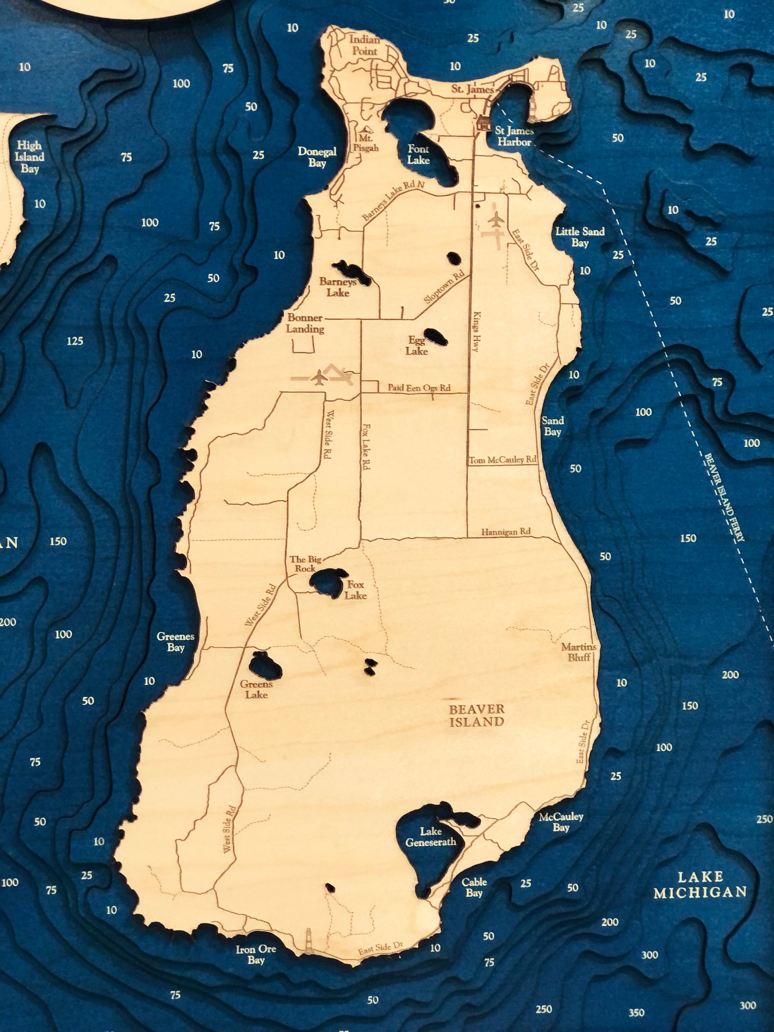 Beaver Island Custom Wood Map Lake Sign Custom Lake Lake | Etsy