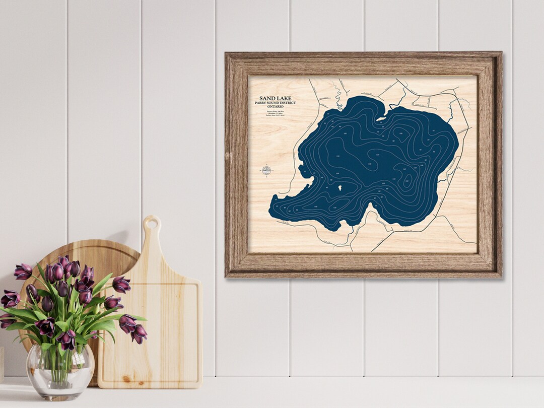 Sand Lake Map, Wood Lake Map, Custom Lake Map, Custom Lake Sign, Custom ...
