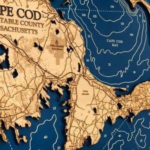 Cape Cod Map, Cape Cod 3D Map, Cape Cod Wood Map, 3D Wood Map, Nautical ...