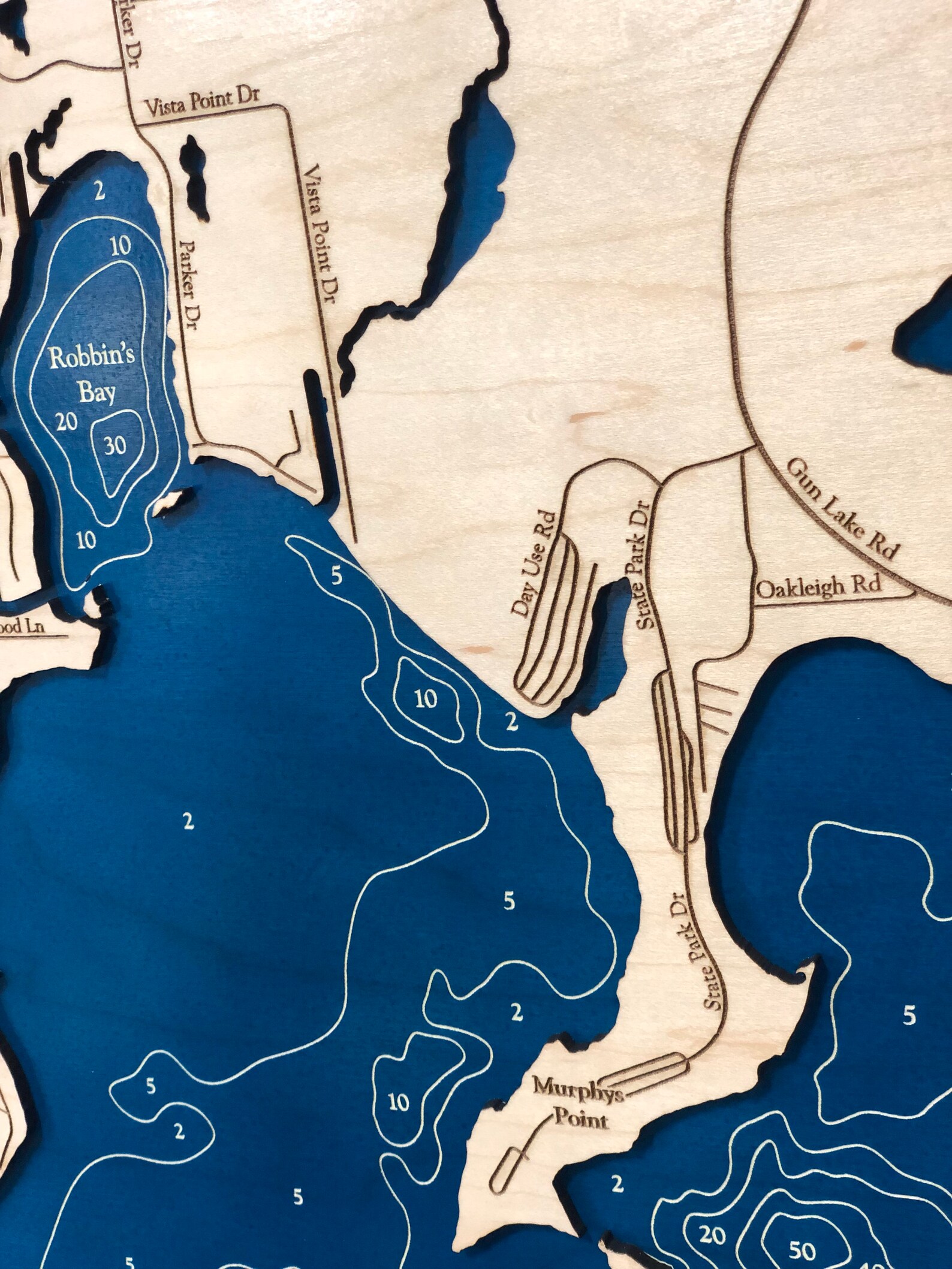 Gun Lake Map Custom Wood Map Art 3D Wall Art Contour Map Lake House ...