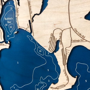 Gun Lake Map - Custom Wood Map - Art - 3D Wall Art - Contour Map - Lake ...