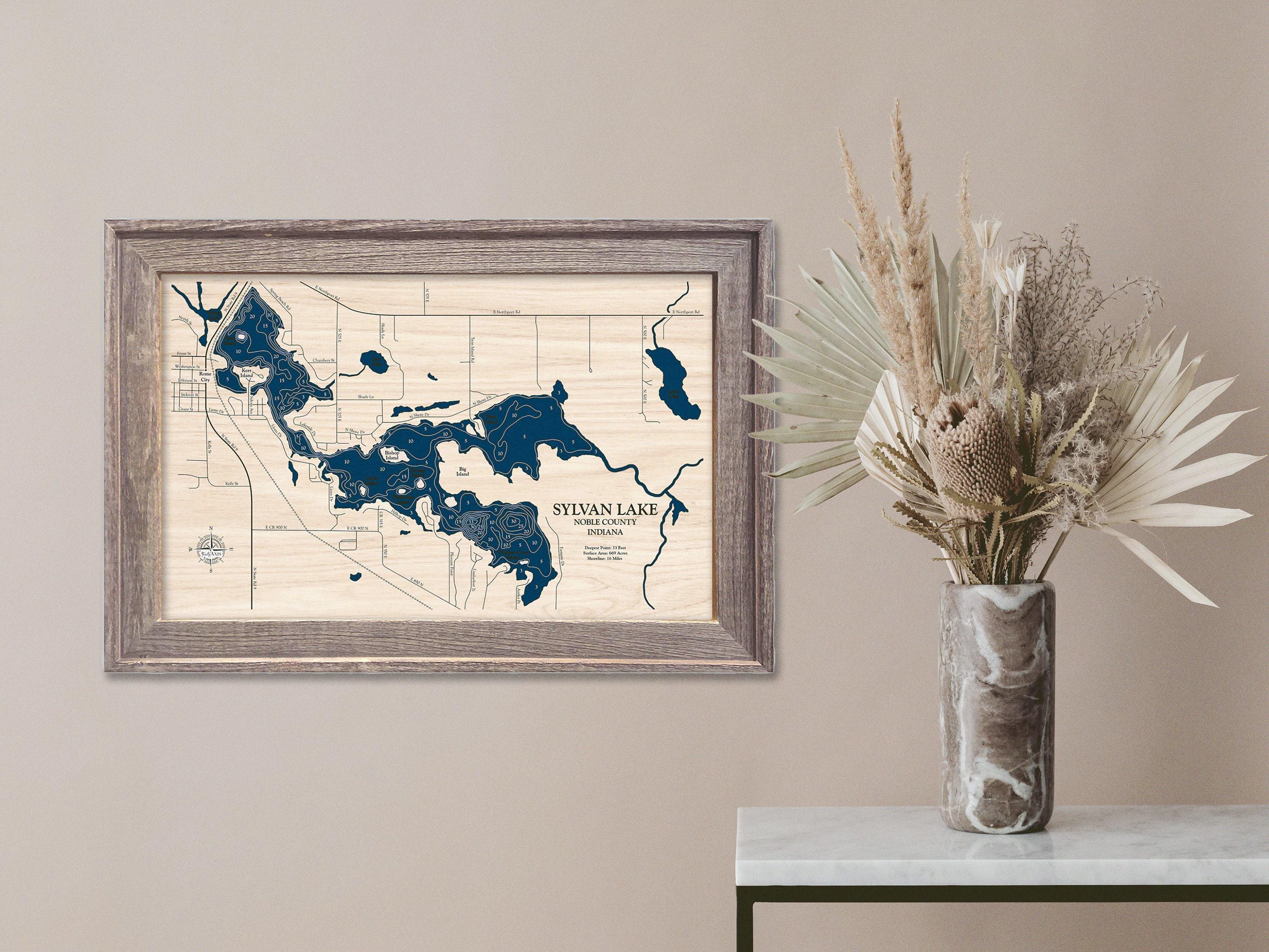 Sylvan Lake, 3D Lake Map, Wood Lake Map, Custom Lake Map, Custom Lake ...