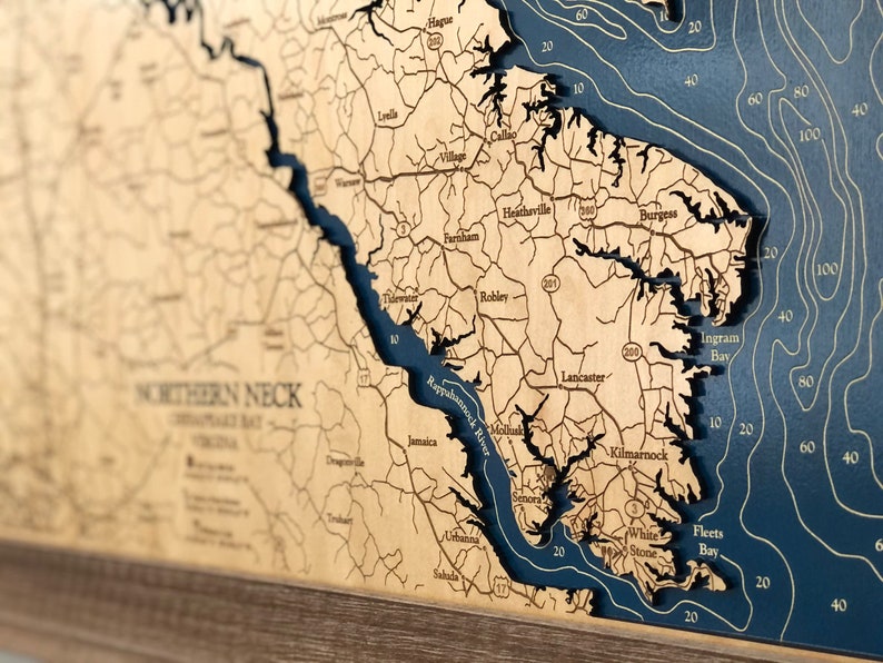 Northern Neck Northern Neck Map Virginia Map Virginia - Etsy