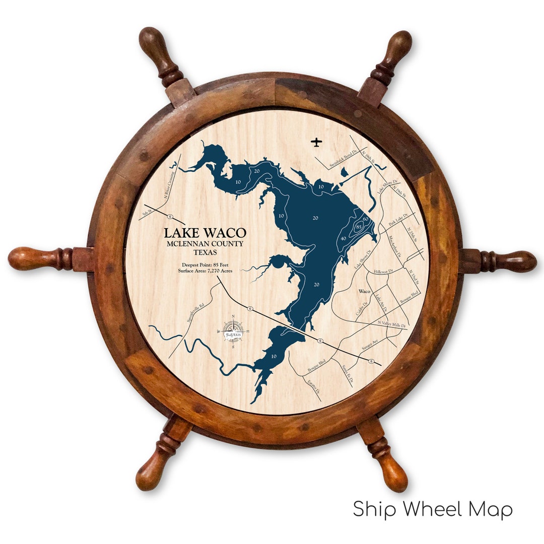 Lake Waco Map Waco Map Wood Lake Map Custom Lake Map - Etsy