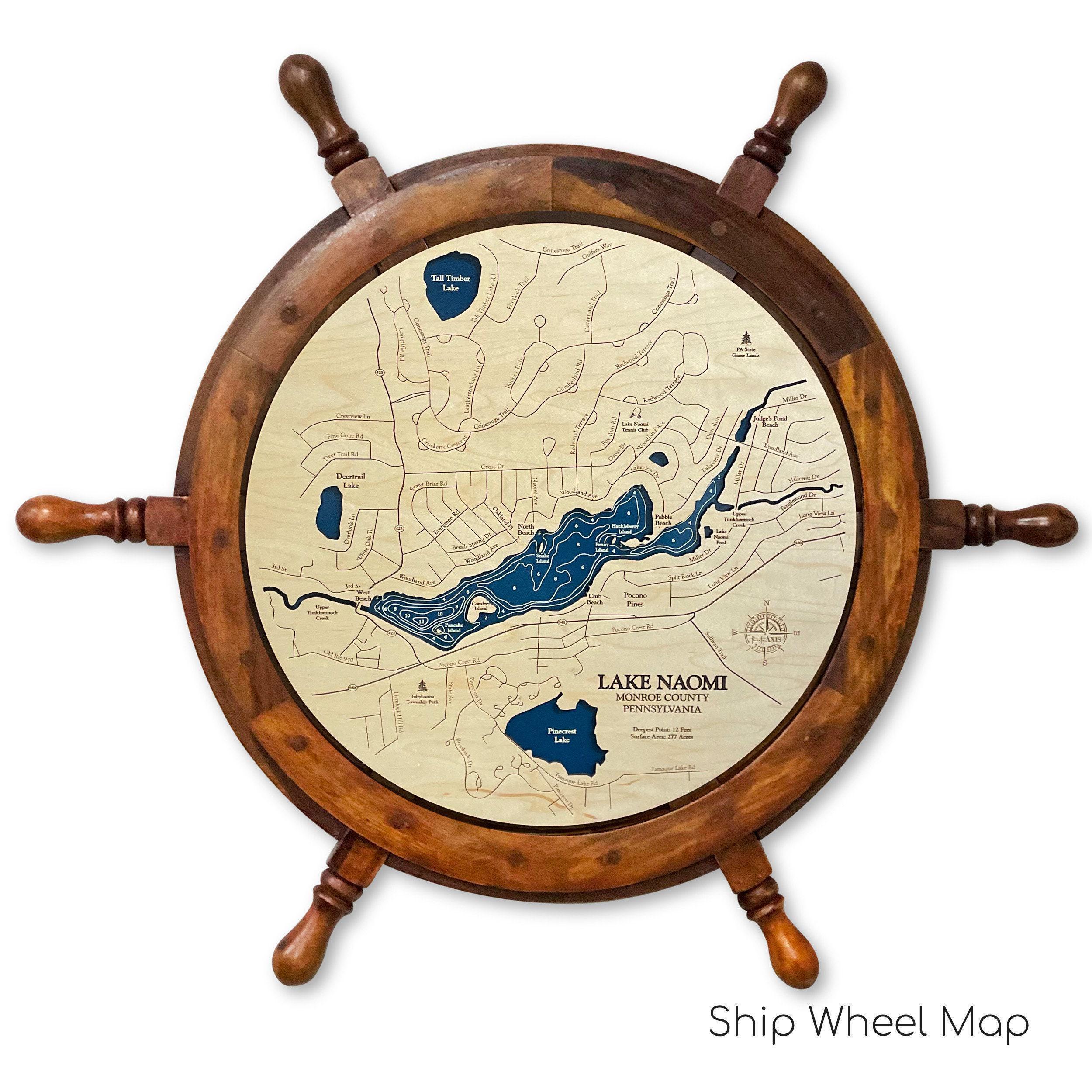 Lake Naomi Map, Custom Wood Map, Custom Lake Art, 3D Wall Art, Contour ...