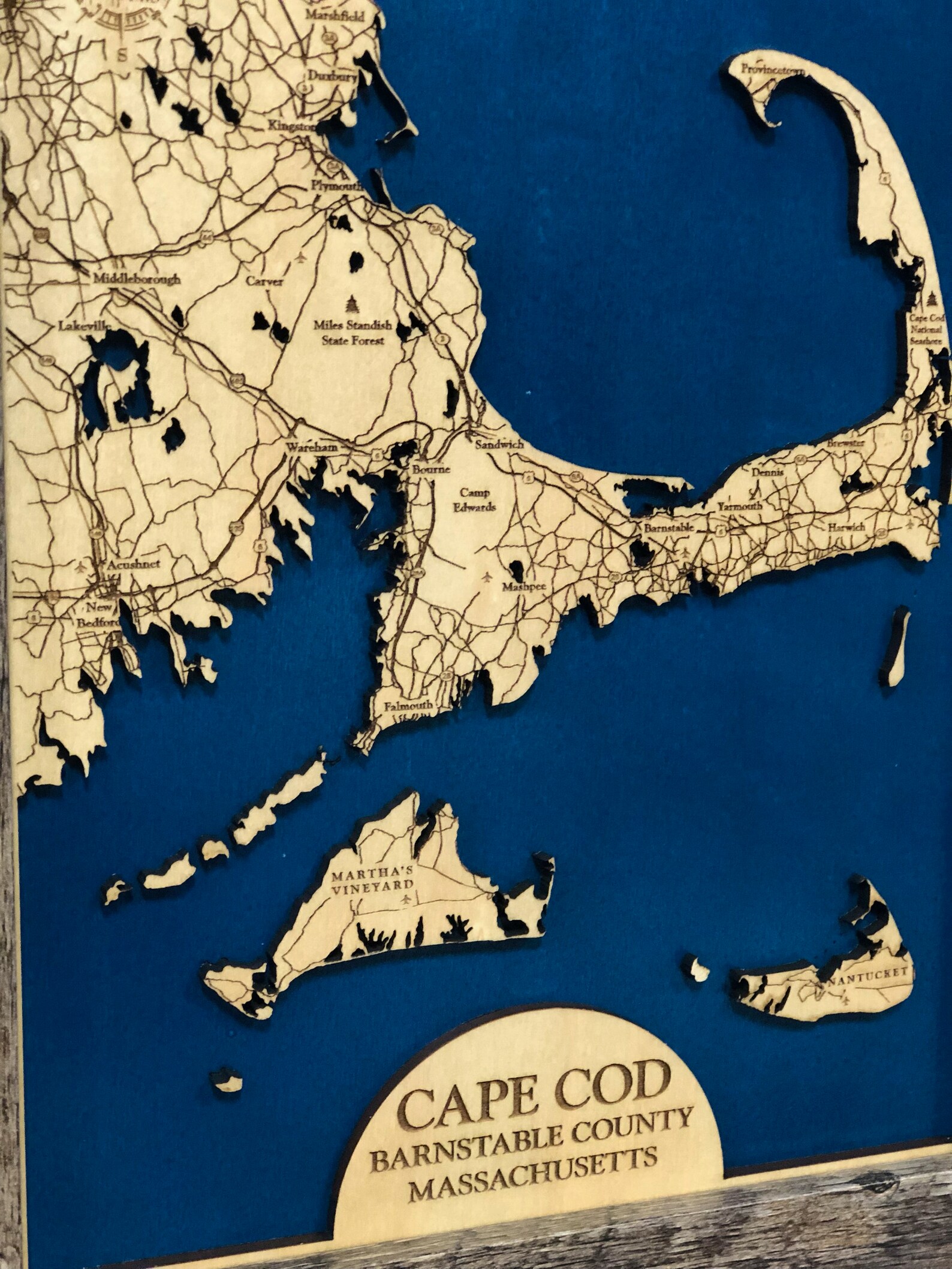 Cape Cod Map Cape Cod 3D Map Cape Cod Wood Map 3D Wood Map - Etsy