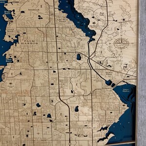 Palm Harbor Map, Clearwater Map, Florida Map, Custom Wood Map, Custom ...