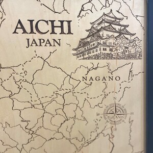 Aichi Map Aichi Japan Japan Map Japanese Map Wood Map Art | Etsy