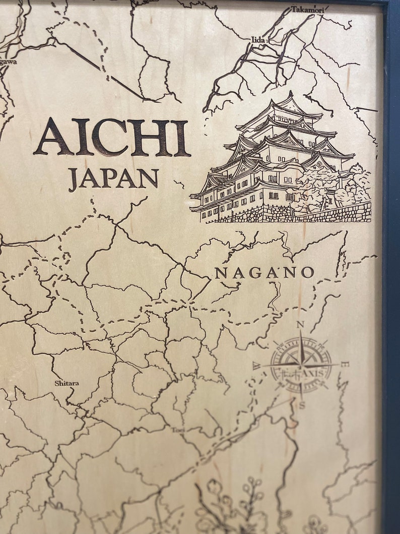 Aichi Map Aichi Japan Japan Map Japanese Map Wood Map Art | Etsy