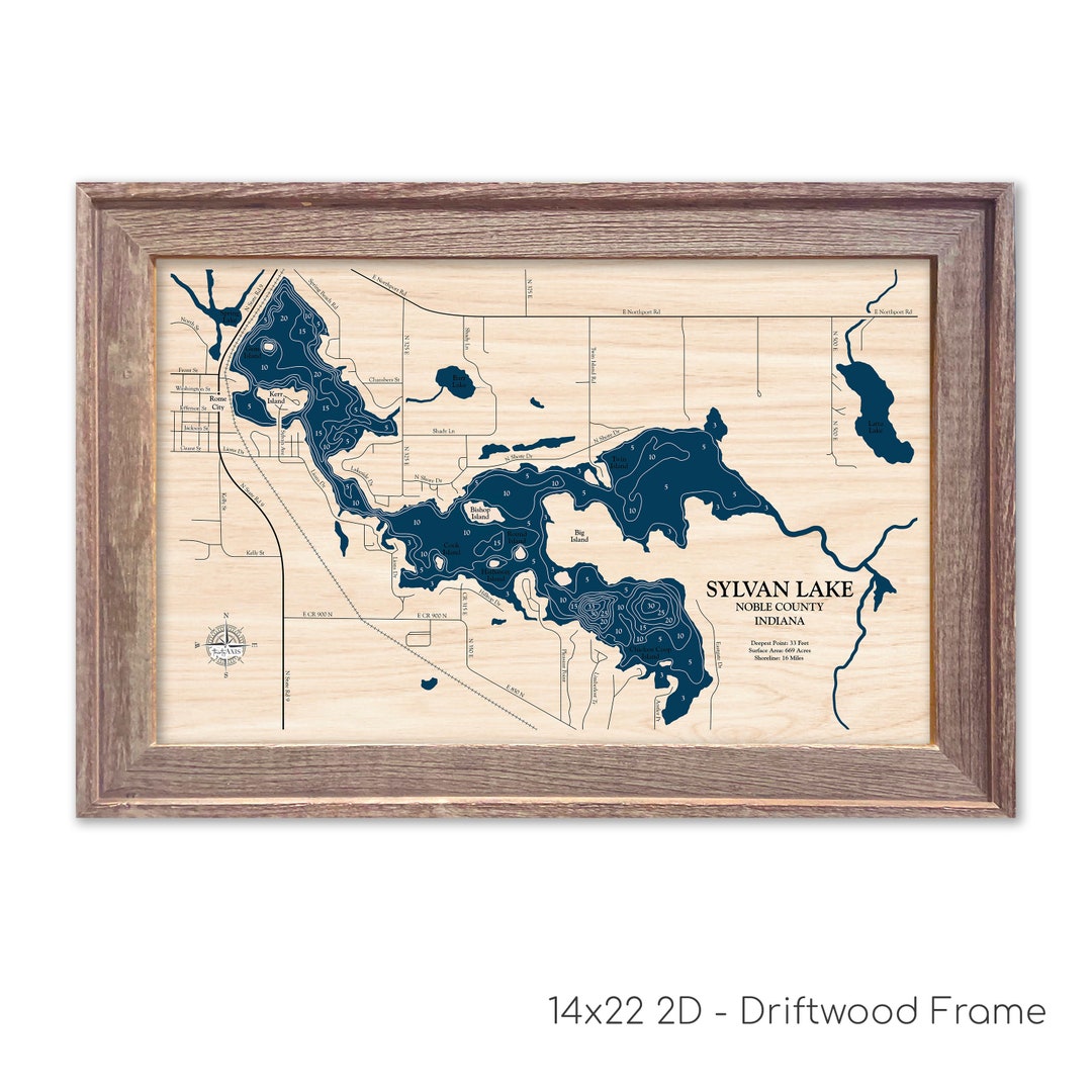Sylvan Lake 3D Lake Map Wood Lake Map Custom Lake Map - Etsy