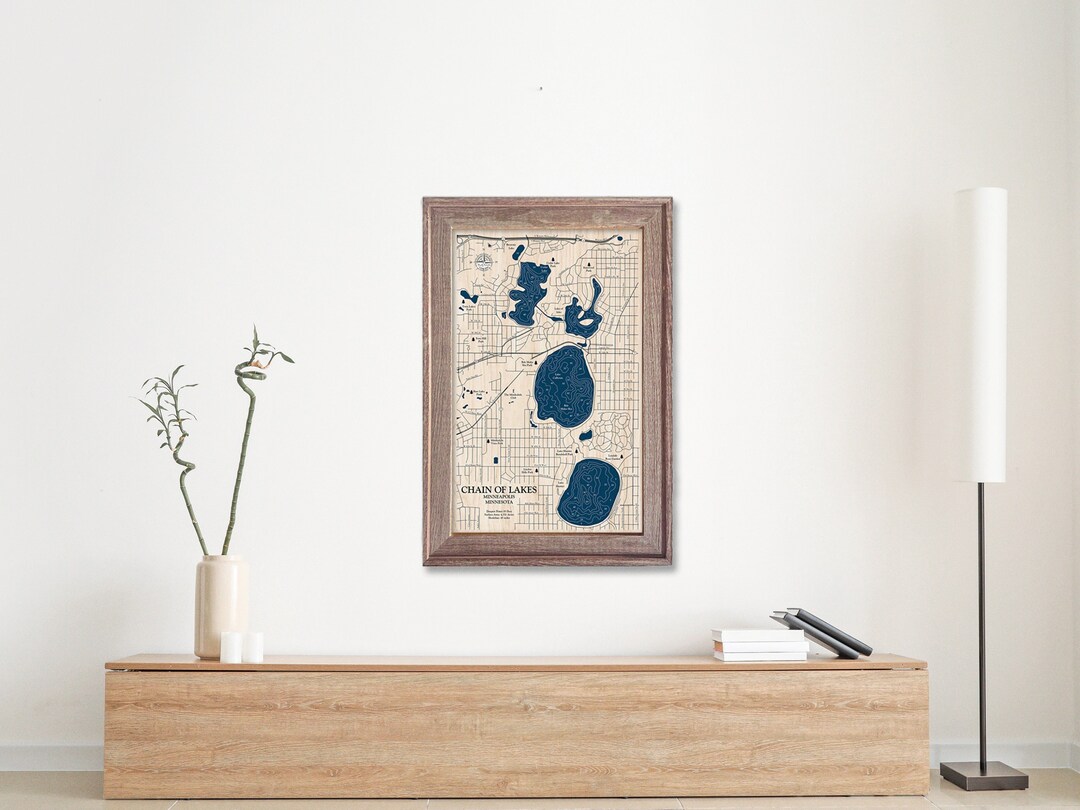 Chain of Lakes Map, Minnesota Lake Map, Custom Lake Map, Custom Lake ...