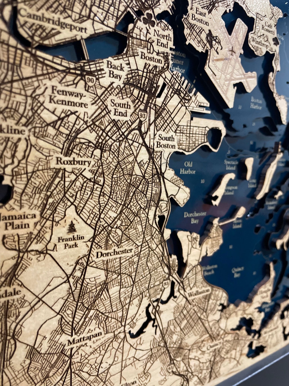 Boston North Shore Map Boston Map Boston Harbor Map North - Etsy