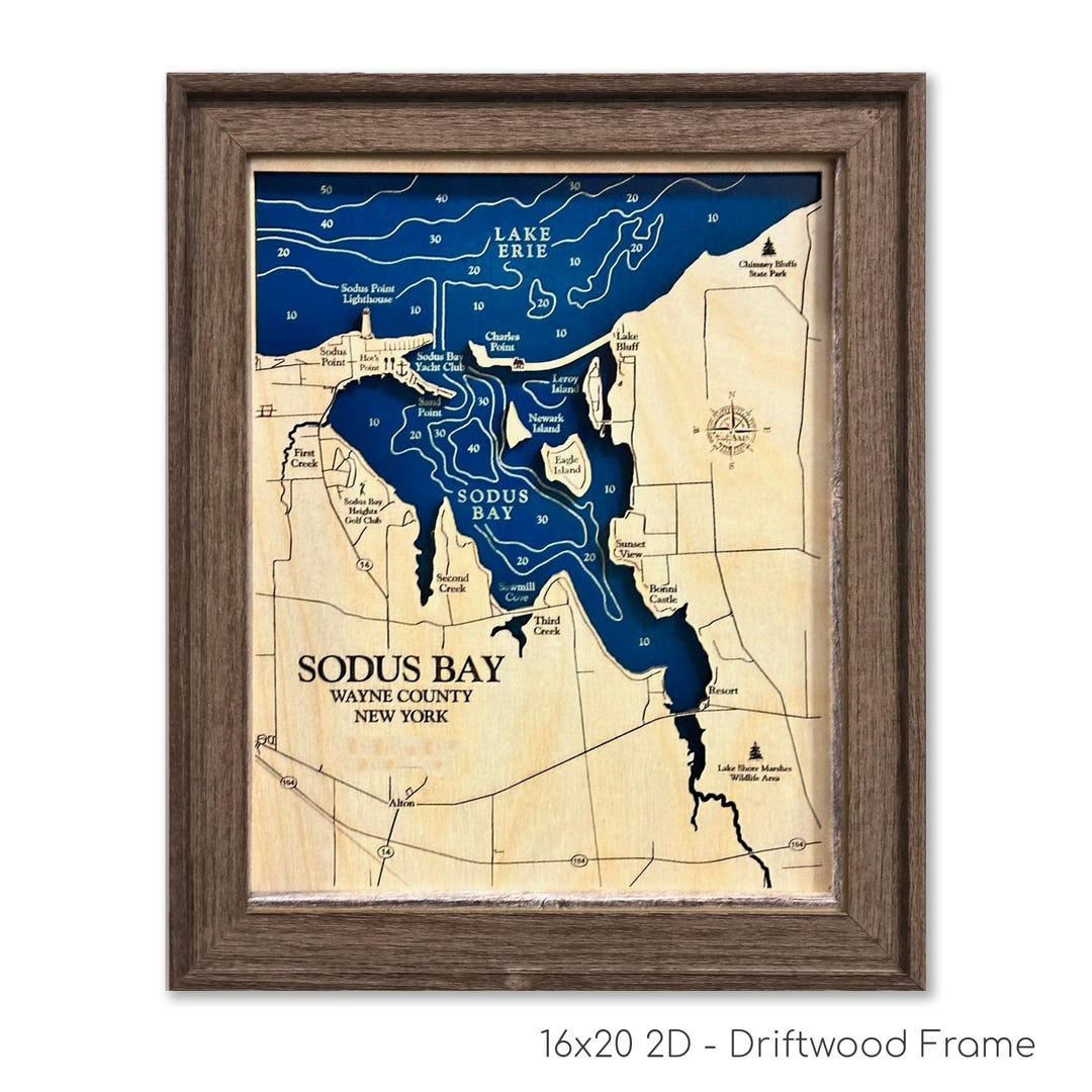 Sodus Bay Map, Lake Erie Map, Sodus Point Map, New York Map, Lake House ...