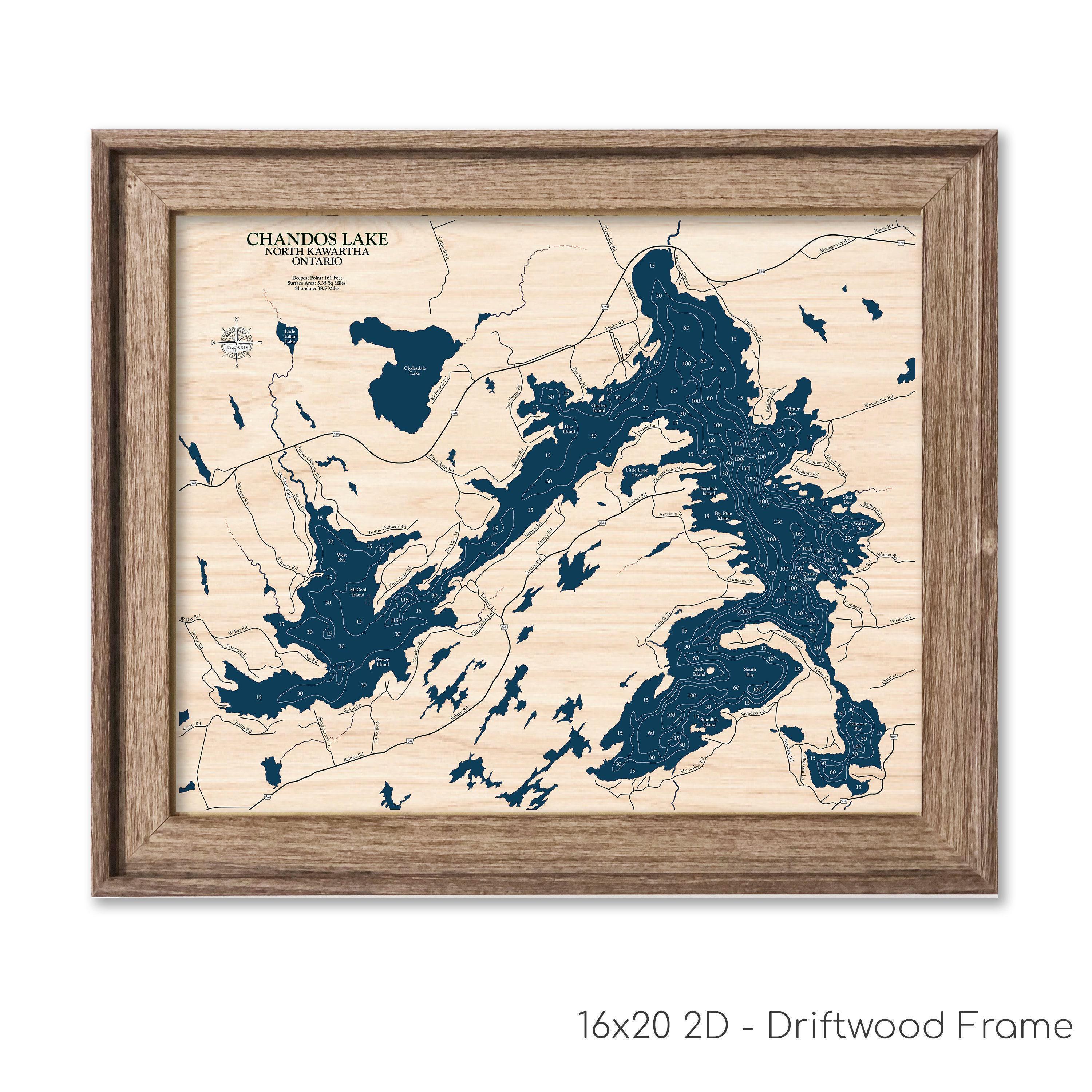 Custom Chandos Lake Wood Map, 3D Lake Art, Lake House Decor - Etsy