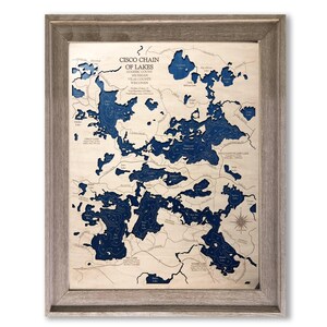 Cisco Chain of Lakes Map - Custom Wood Map - Art - 3D Wall Art ...