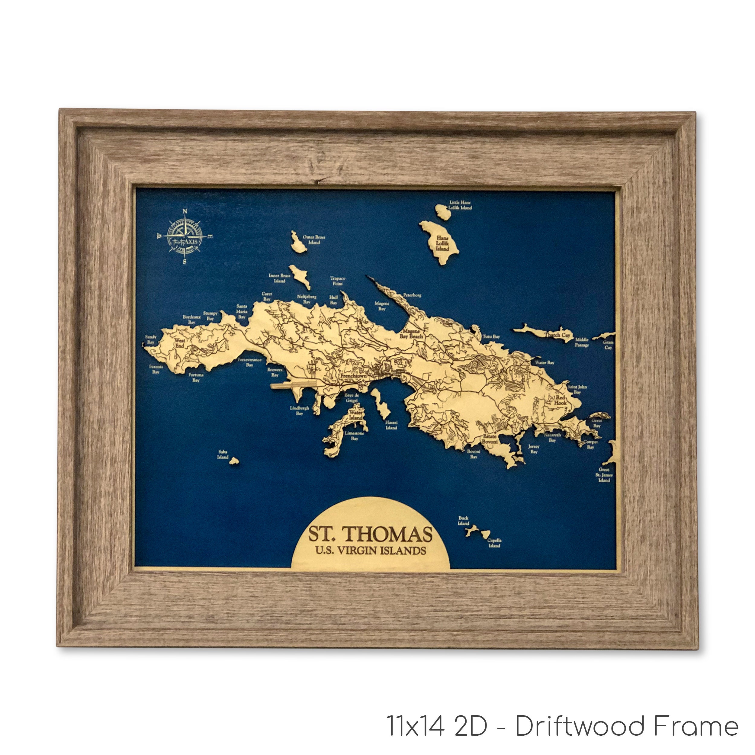 St Thomas Map Custom Wood Map USVI Map 3D Wall Art - Etsy Canada