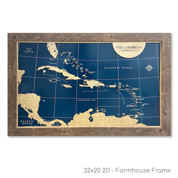 Caribbean 3d Map - Etsy