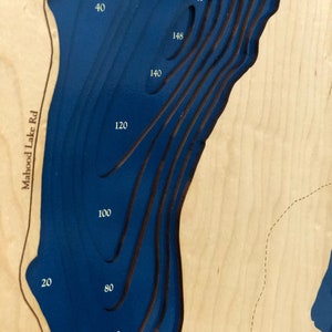 Hathaway and Sulfurous Lakes, Custom Wood Map, Lake Map, 3D Wall Art ...