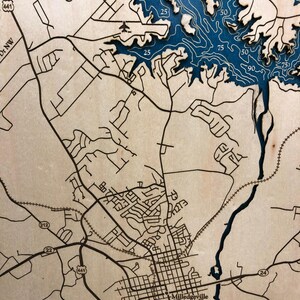 Lake Sinclair - Custom Wood Map - Art - 3D Wall Art - Contour Map ...