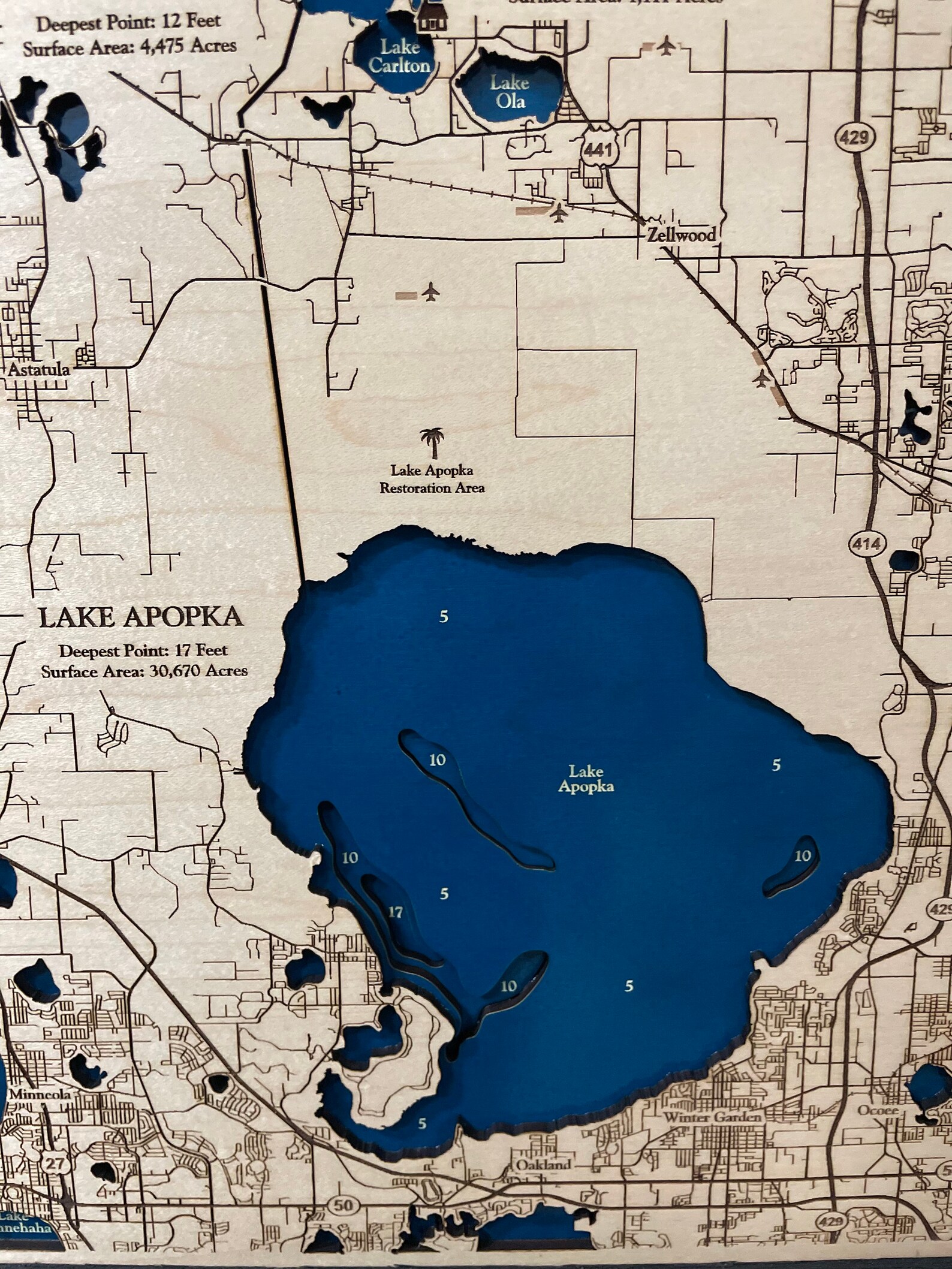 Harris Chain Map Lake Apopka Map Lake Eustis Map Lake - Etsy