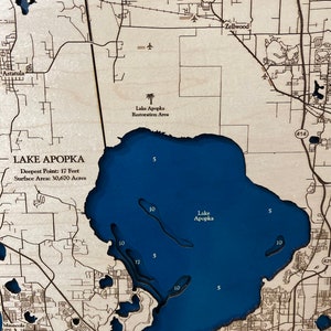 Harris Chain Map, Lake Apopka Map, Lake Eustis Map, Lake Harris, 3D ...