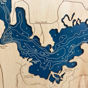 Nepco Lake Map, Nepco Lake, Wood Lake Map, Custom Lake Map, Custom Lake ...