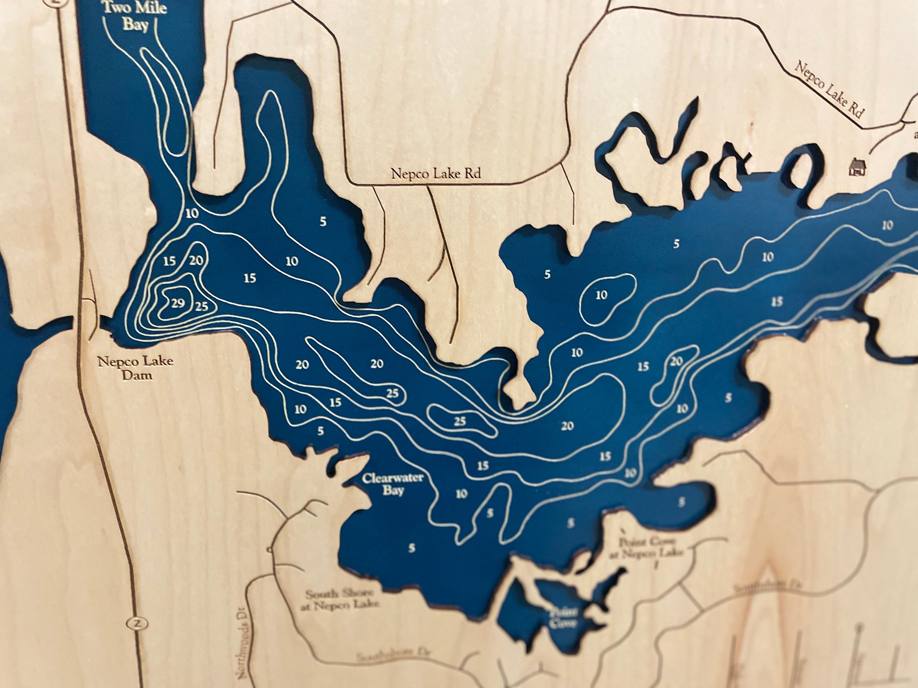Nepco Lake Map Nepco Lake Wood Lake Map Custom Lake Map - Etsy
