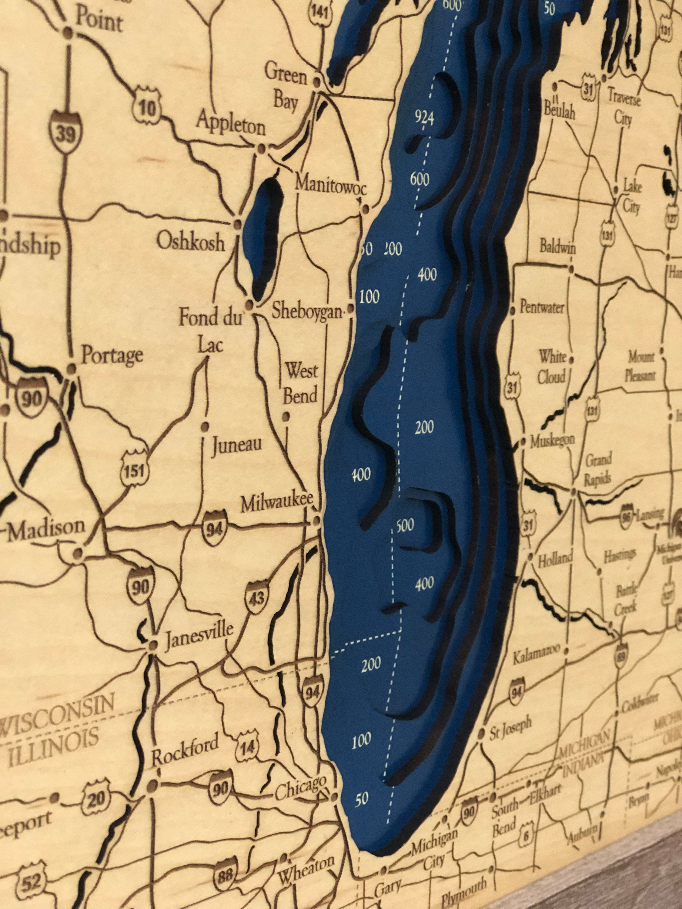 Great Lakes Map 3D Lake Map Custom Lake Map Custom Lake - Etsy