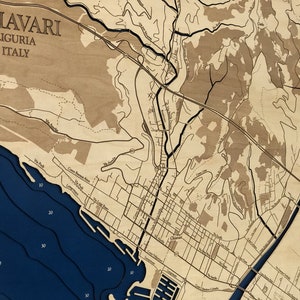 Chiavari Italy Map, Italy Map Map, Italy Gift, Wood Map, Beach Sign ...