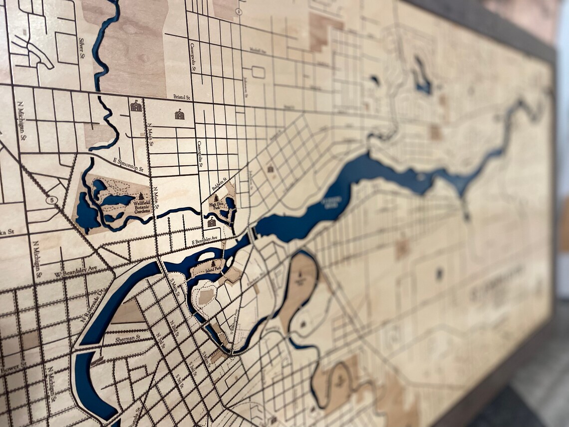 Upper St. Joe River Map Custom Wood Map 3D Wall Art Contour | Etsy