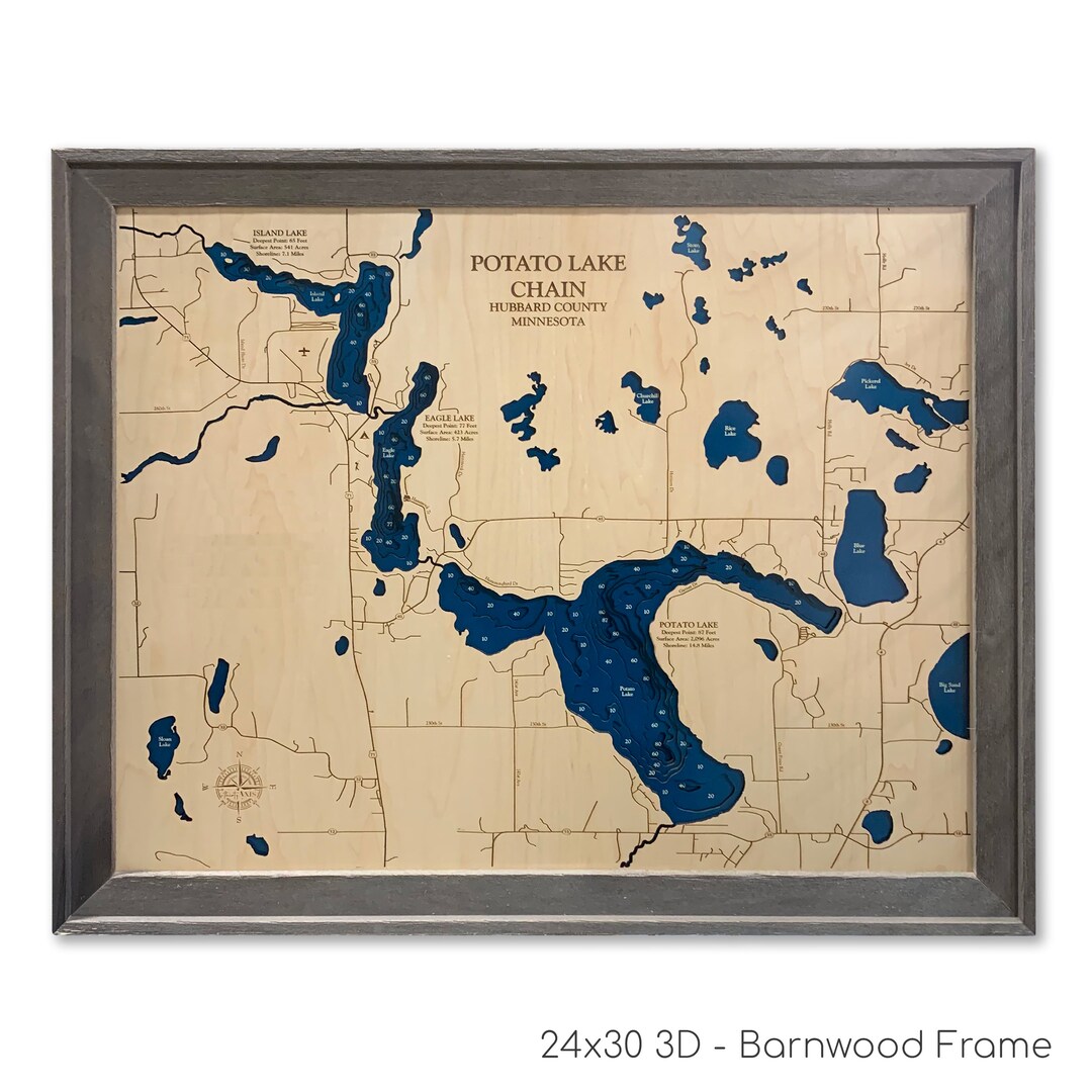 Potato Lake Chain Map, Potato Lake Map, Wood Lake Map, Wood Lake Sign ...