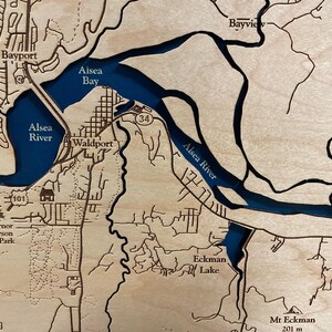 Waldport Oregon Map, Oregon Map, Custom Wood Map, 3D Wood Map, Custom ...