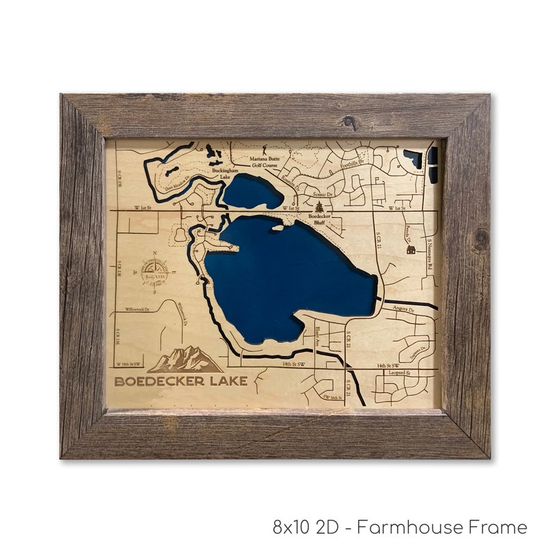 Boedecker Lake Map Wood Lake Map Wood Lake Sign Lake Art - Etsy