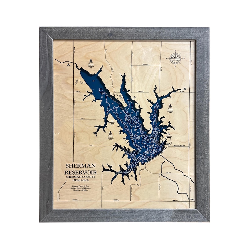 Sherman Reservoir Map, Sherman Reservoir, Wood Lake Map, Wood Lake Sign ...