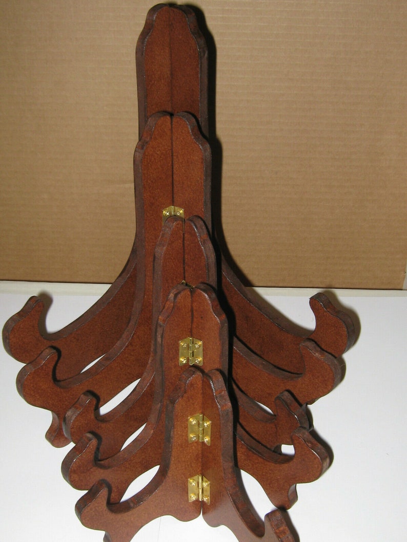 Wooden (MDF) Plate Stand Display Easel WALNUT (color) Holder Plate Bowl ...
