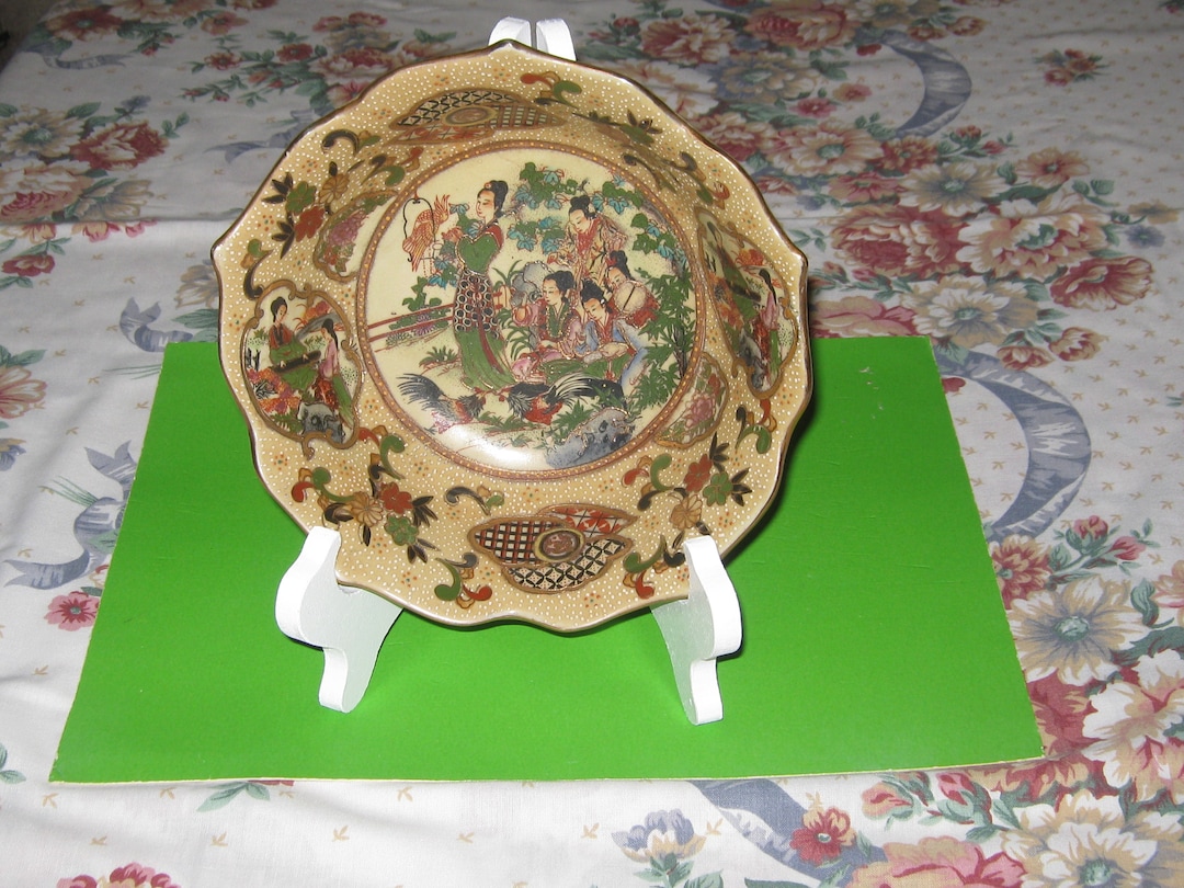 Deep Bowl Wooden Display Holder Stand Easel WHITE Display Large Deep ...