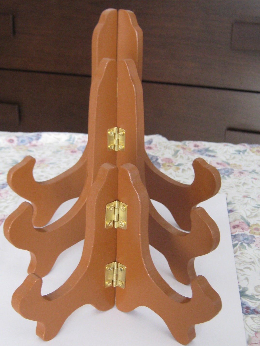 Wooden Plate Display Stand GOLDEN BROWN Holder Easel Plate - Etsy