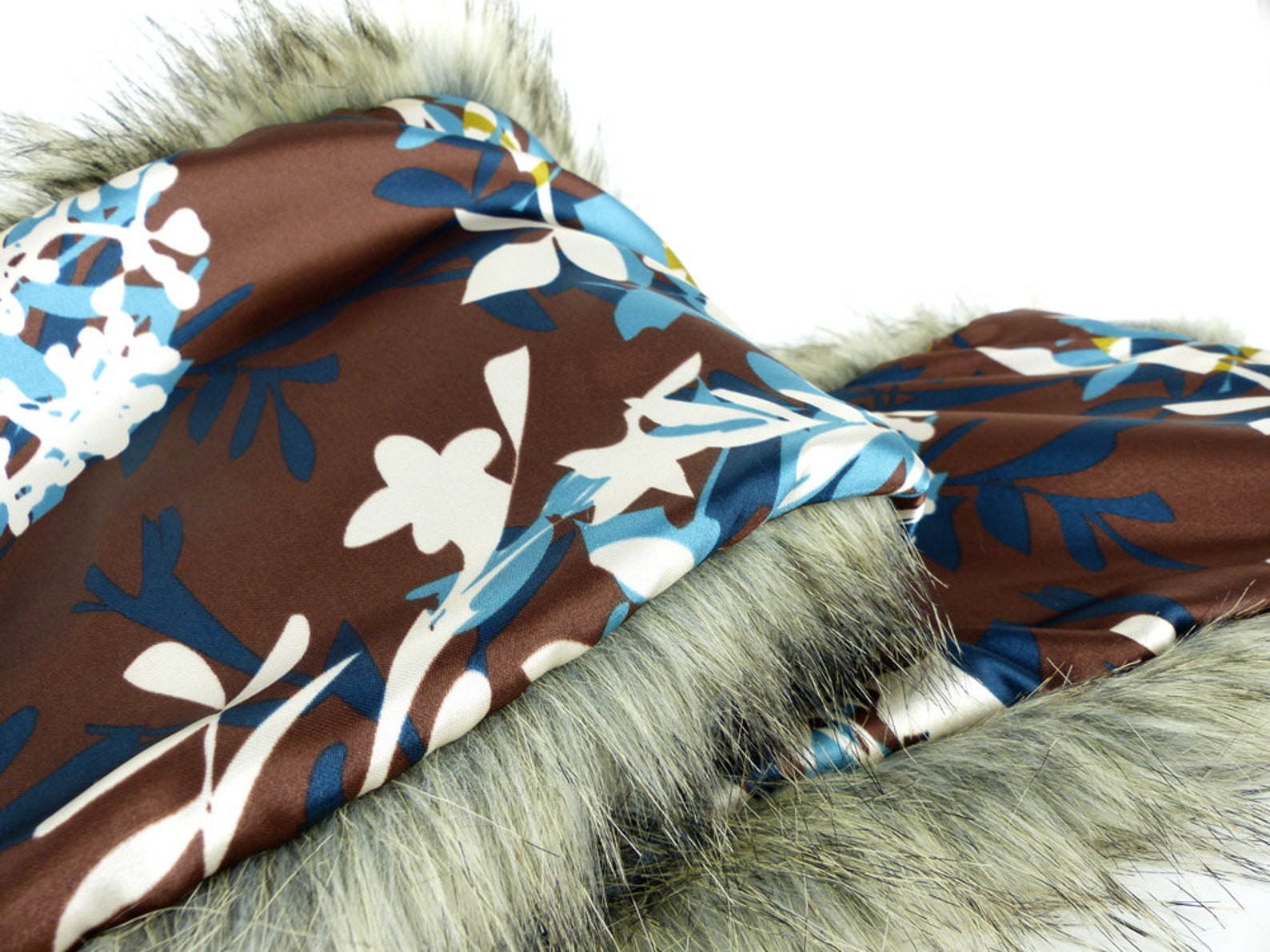 Reversible Faux Fur Neck Wrap, Lined in a Beautiful Chocolate Brown ...