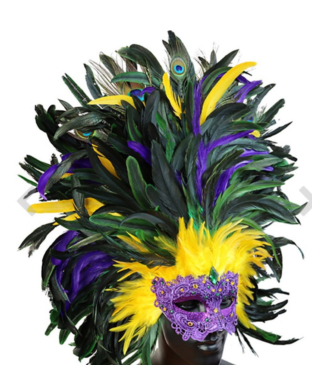 Gorgeous Venetian Mardi Gras Masquerade Feather and Jewels Mask - Etsy