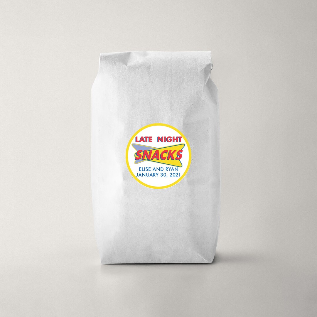 Sonic Late Night Snack Stickers (set of 50) | Wedding Reception Party ...