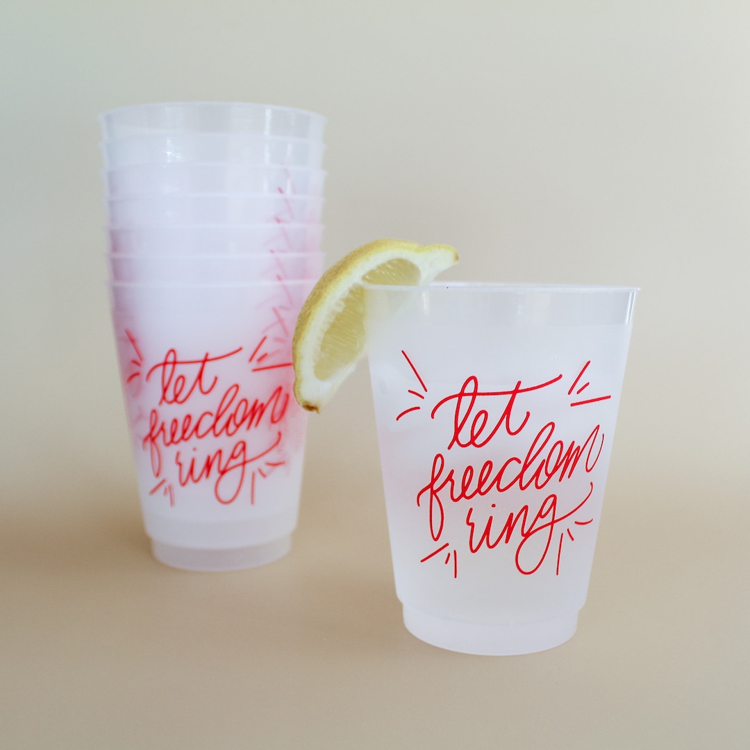 Let Freedom Ring Party Cups | Set of 8 16 Oz Frosted Shatterproof Cup ...