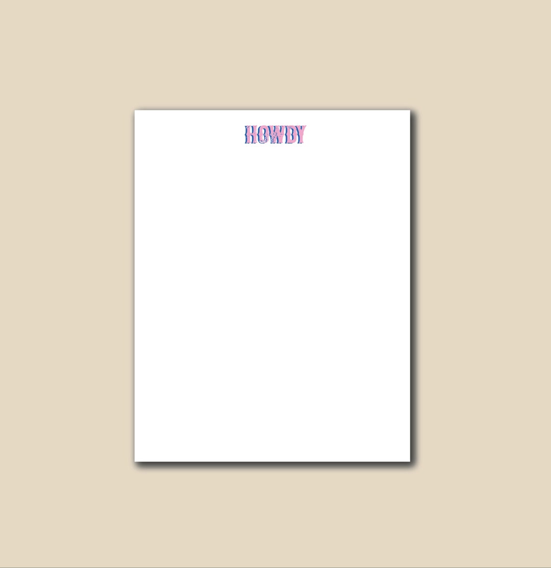 Howdy Notepad 5x7 Notepad, Cute Cowboy Western, College Gift, Texas A&M ...