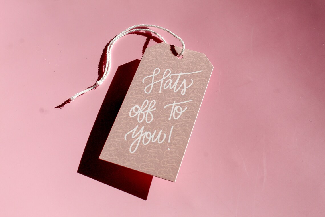 Hats off to You! Cowboy Hat Gift Tag Set of 8 Tags With String ...