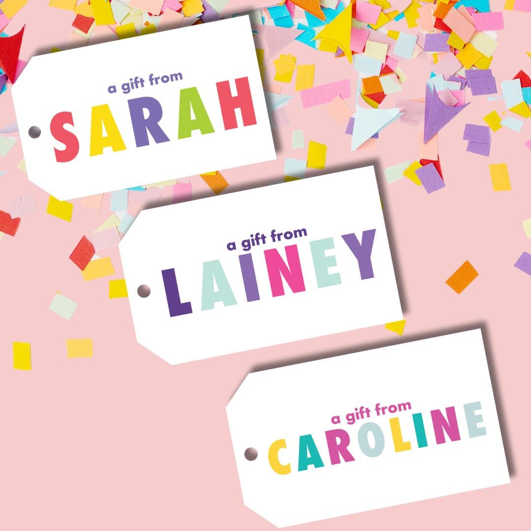 Custom Girls Name "a Gift From" Gift Tags | 2.375"x4" Gift Tags, Kids ...