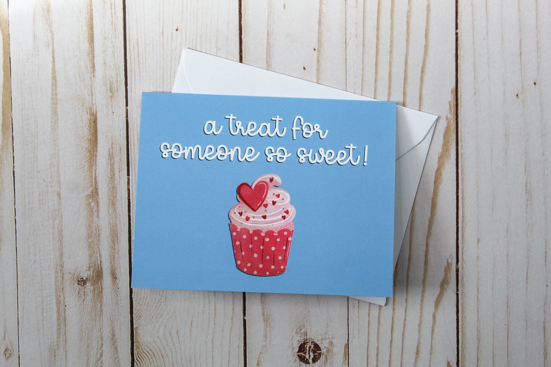 A Treat for Someone so Sweet Valentine Card With Envelope | Blue ...