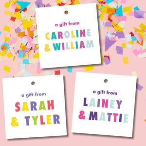 A Gift From Custom Gift Tags | 2.75" Square Gift Tags, Kids Gift Tags ...