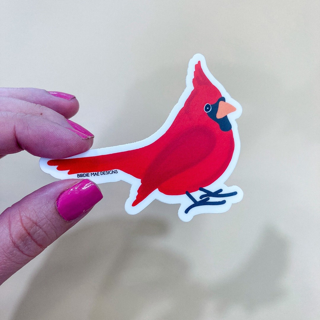 Cardinal Red Bird Sticker | Cardinals Fan, Christmas Red Bird, Vinyl ...